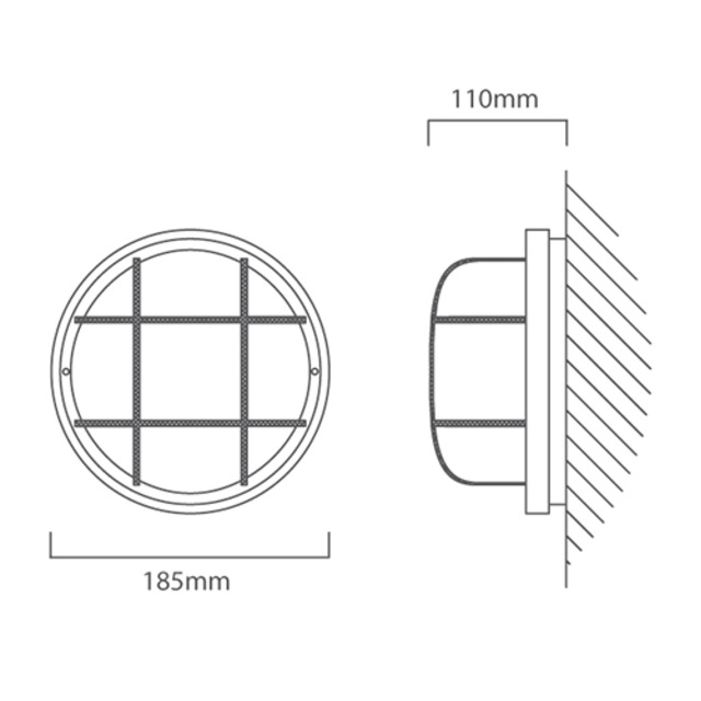 Round White PVC Bulkhead – 1×E27 - Electro Dynamics