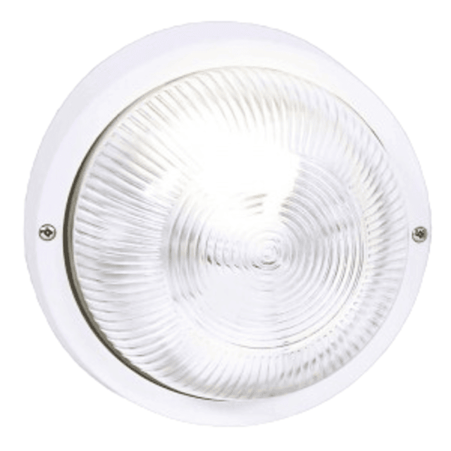 PVC Bulkhead with Clear Glass White - Electro Dynamics