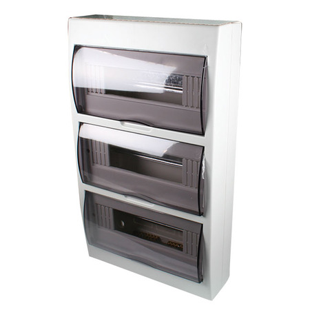 White DIN DB Surface with Door & Tray - Electro Dynamics