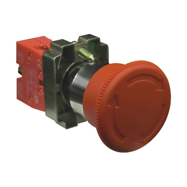 Red Twist Release 1XNC Push Button - Electro Dynamics